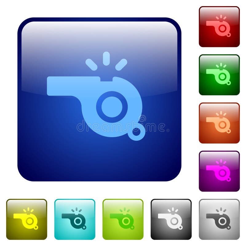 Whistle Color Square Buttons Stock Vector - Illustration of symbol ...