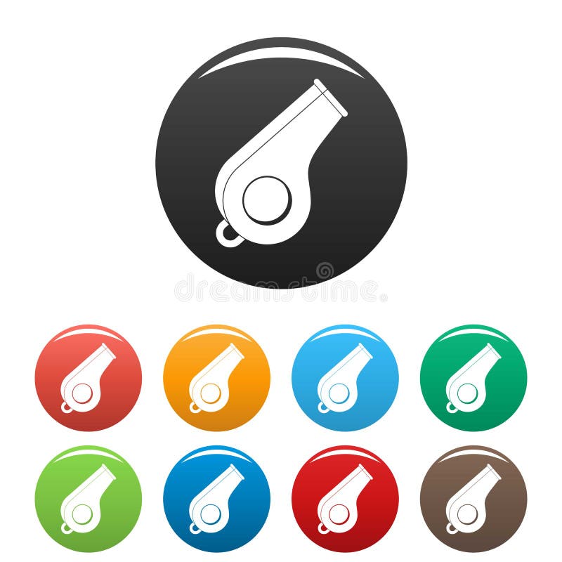 Whistle Icons Set Color Vector Stock Vector - Illustration of whistle ...