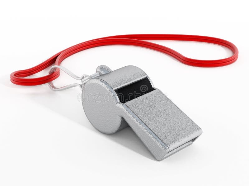 Whistle with red rope stock image. Image of metal, whistle - 42492737