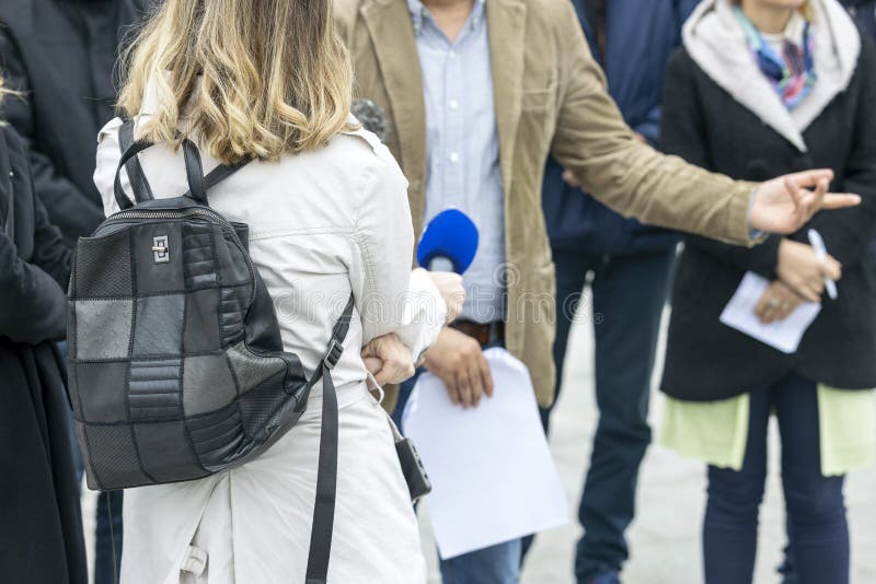 Whistleblower Holding Document and Giving Statement at Media Event or ...