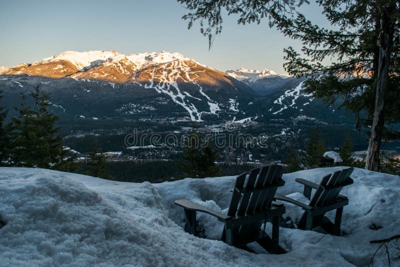 Whistler winter sunset stock photo. Image of glow, snowboard - 88062486