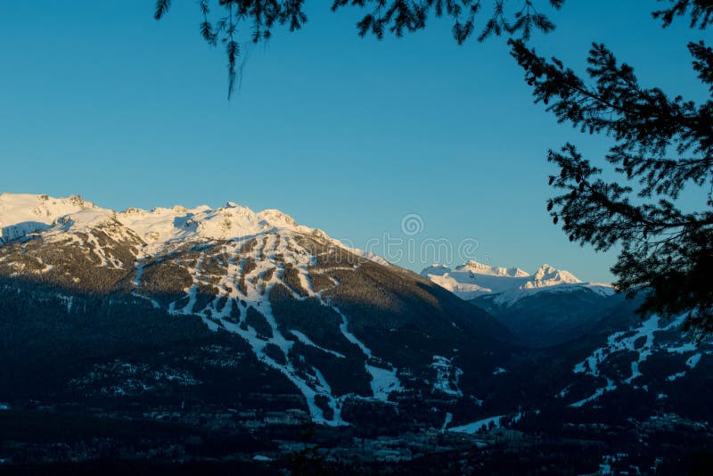 Whistler winter sunset stock photo. Image of alpine, snow - 88062570