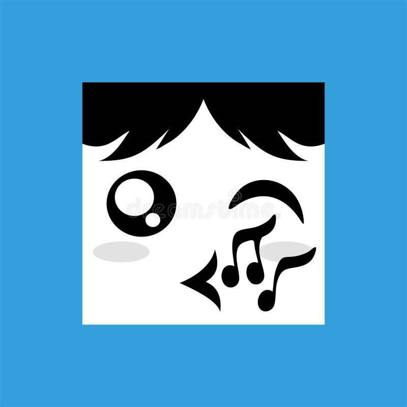 Whistling face stock vector. Illustration of comic, symbol - 89327478