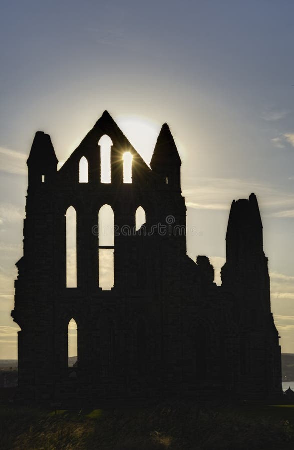 Silhouette of Whitby Abbey stock photo. Image of england - 17707670