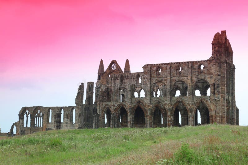 Whitby Abbey castle stock photo. Image of empty, misty - 25433696