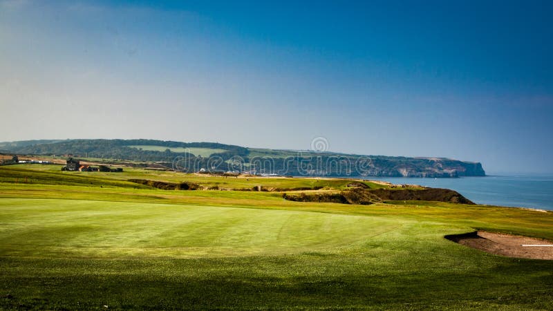 Whitby Cliffs Near Golf Course Stock Image - Image of cloud, beach ...
