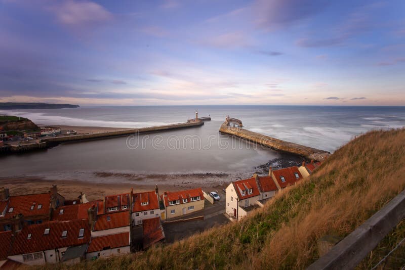 Whitby Steps at Sunset stock image. Image of steps, hillside - 29012243