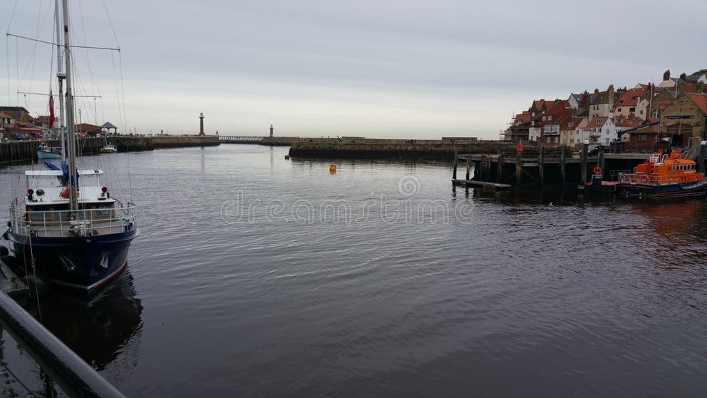 Whitby Harbour stock photo. Image of peaceful, landscape - 104014304