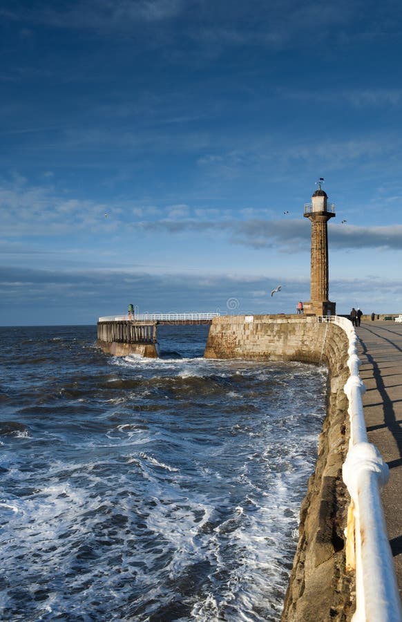 Whitby Lighthouse stock image. Image of holiday, whitby - 18642177