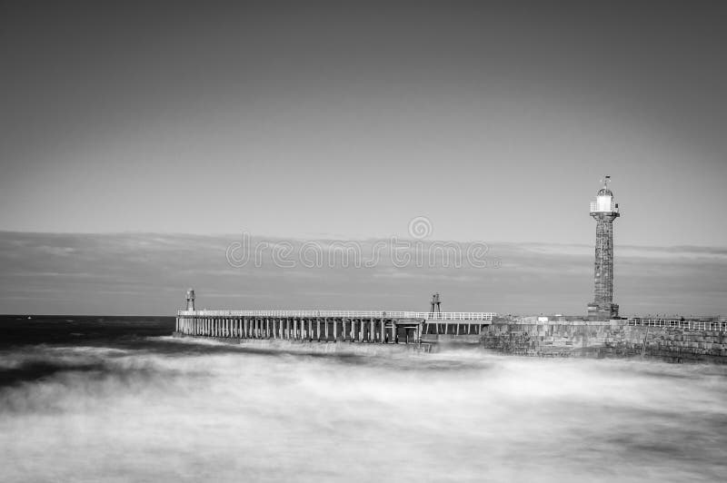 Whitby lighthouse stock photo. Image of north, high - 102417216