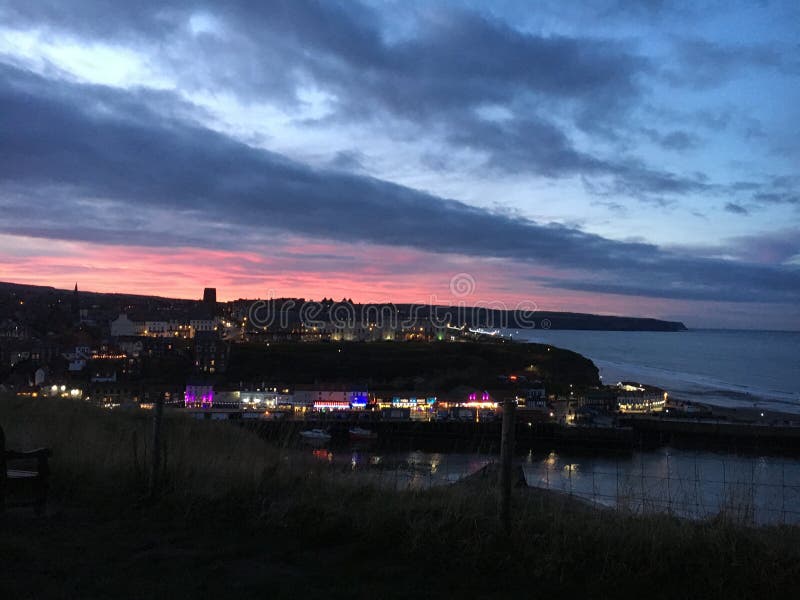 Sky Night Seaside Harbour Uk Stock Photo - Image of harbour, seaside ...