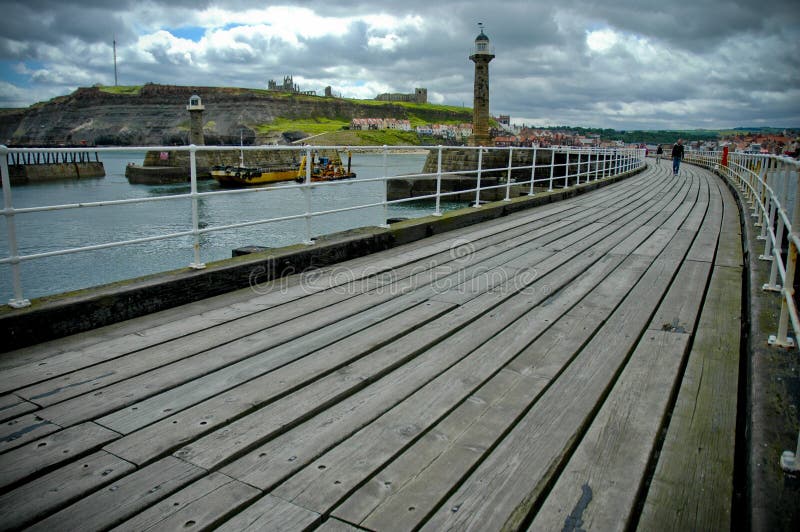 Whitby from the pier stock photo. Image of yorkshire, sand - 2535364