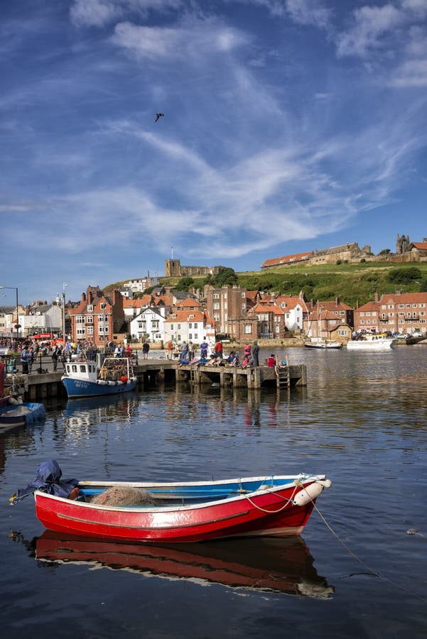 Whitby editorial image. Image of hill, port, boat, whitby - 57526925