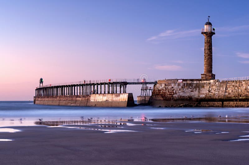 Whitby sunset stock image. Image of clouds, east, normans - 66465451
