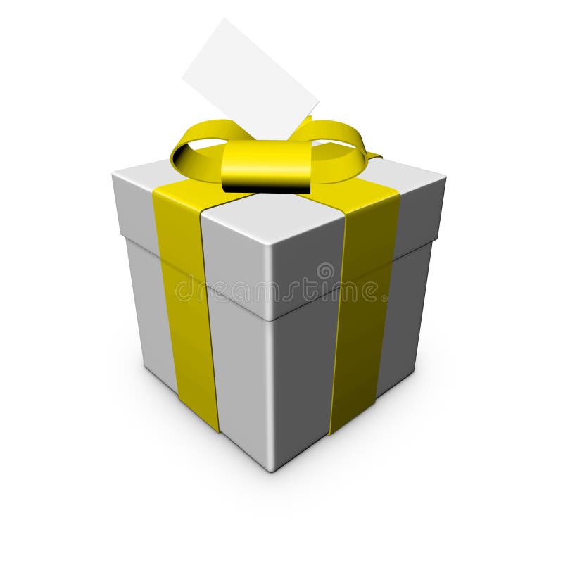 White 3d gift box stock illustration. Illustration of gift - 7565058