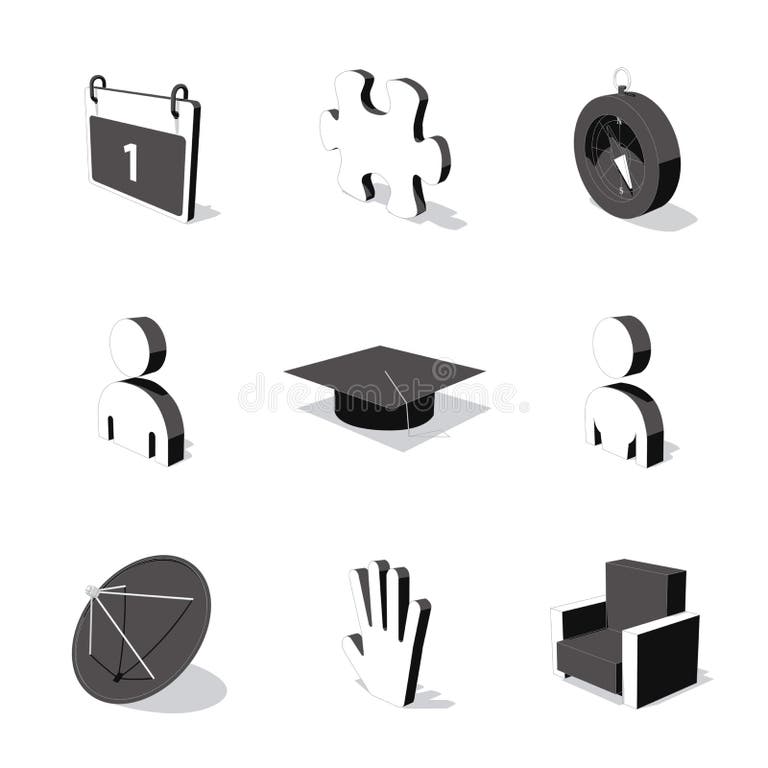 White 3D icon set 05 stock vector. Illustration of people - 3092773