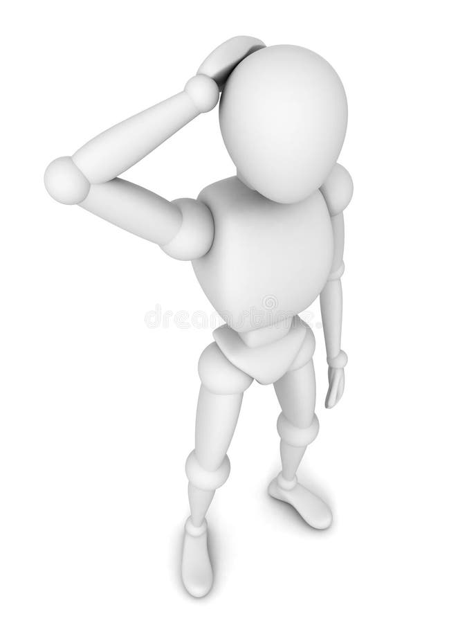 White 3d Man Thought Thinks Solution Problem Stock Illustrations – 7 ...