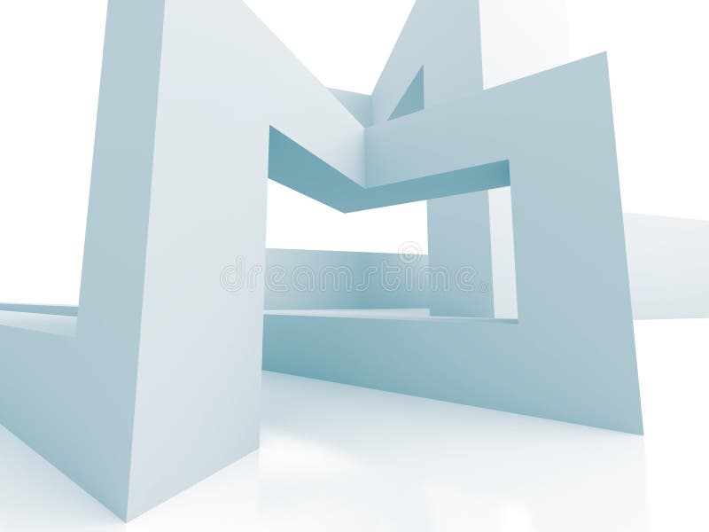 White Abstract Architecture 3d Background Stock Illustration ...
