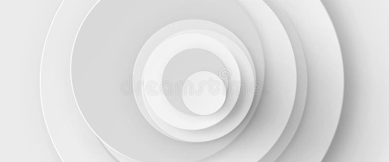 White Abstract Background with Circular Layers Stock Illustration ...