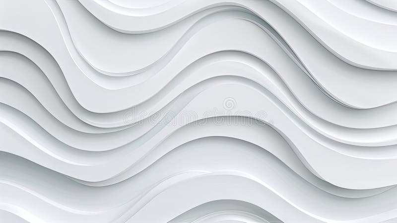 A White, Abstract Background with a 3D Rendered Pattern of Wavy ...