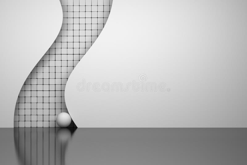 White Abstract Background with Geometric Shapes - Curved Wall Cut Out ...