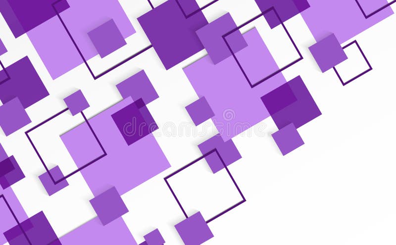 White Abstract Background with Purple Squares of Different Shades Stock ...