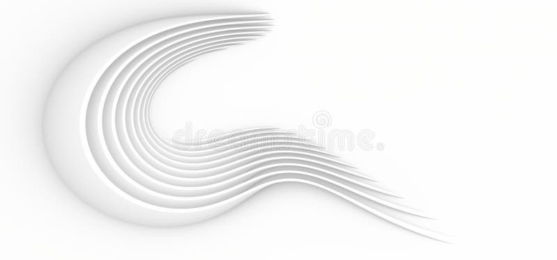 White Abstract Background. Smooth White Lines with Shadow. 3d Rendering ...