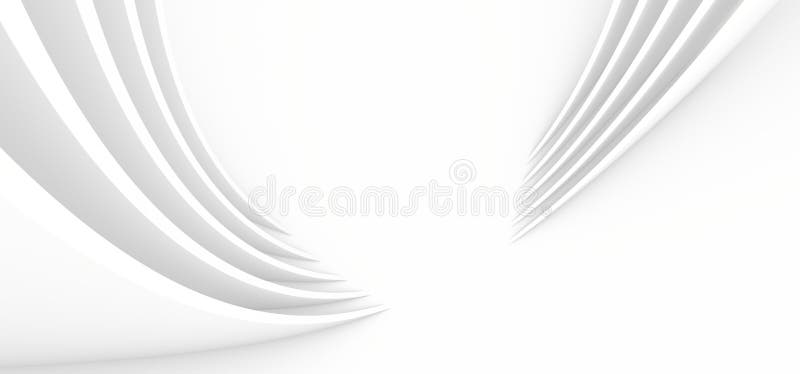 White Abstract Background. Smooth White Lines with Shadow. 3d Rendering ...