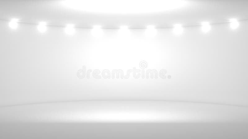 White Abstract Background Studio, Empty Room, Lights. 3d Render Stock ...