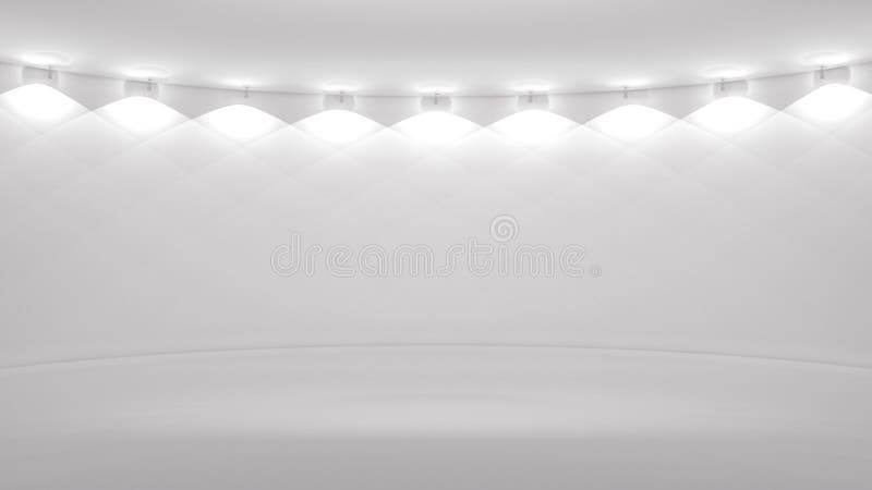 White Abstract Background Studio, Empty Room, Lights. 3d Render Stock ...