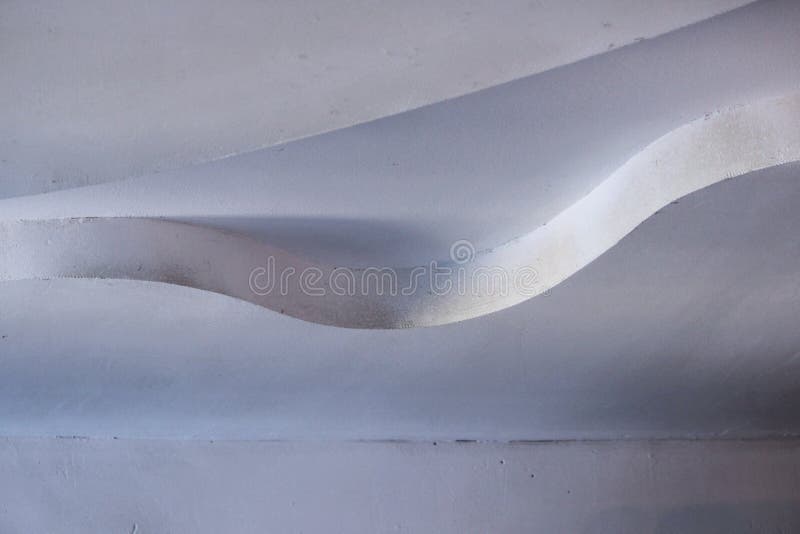 White Abstract Bend of Plasterboard on the Ceiling. Inversion, Computer ...