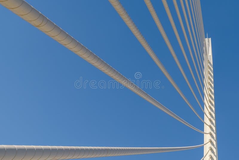 White Abstract Bridge on Sky Editorial Stock Photo - Image of long ...