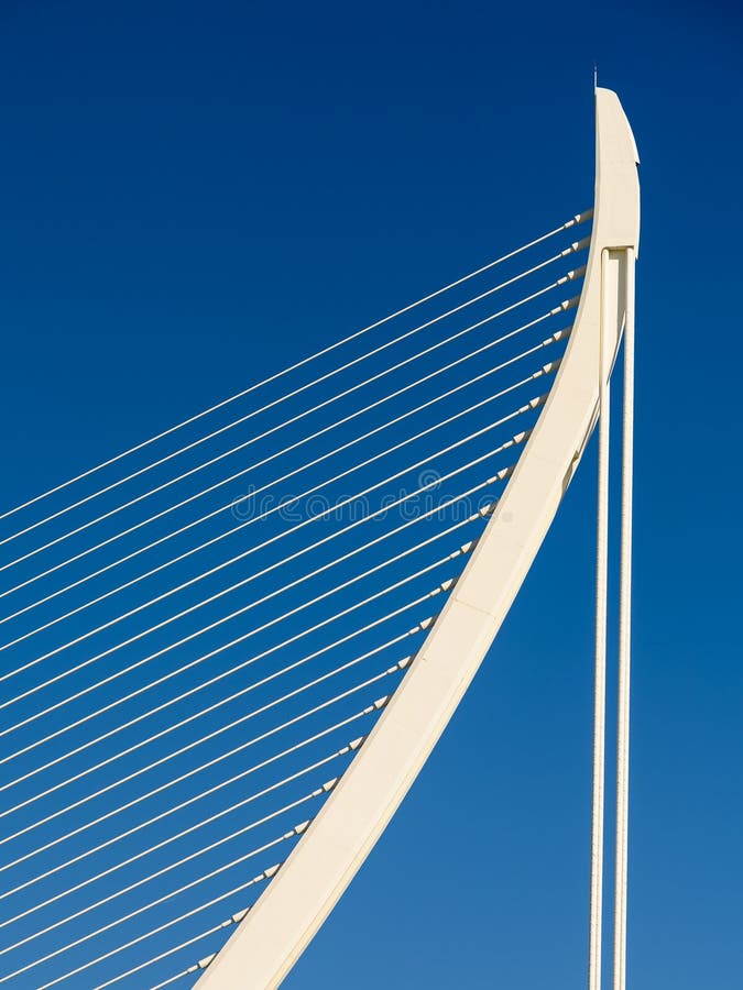 White Abstract Bridge Structure and Blue Sky Editorial Photo - Image of ...
