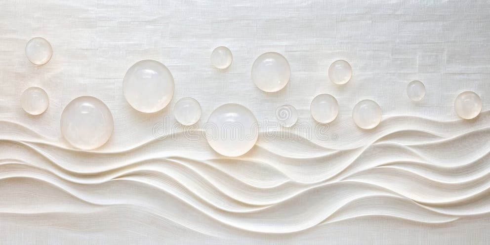 White Abstract Bubbles and Waves Surface Pattern Stock Photo - Image of ...