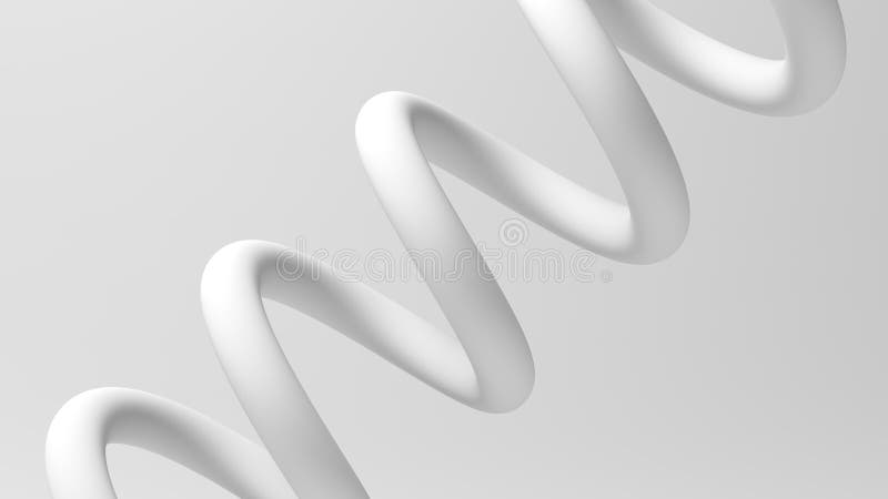 White Abstract Coil Spring. Helix. Spiral Stock Illustration ...
