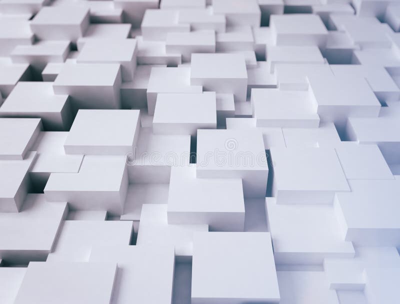 White Abstract Cubes Surface 3d Illustration Stock Illustration ...