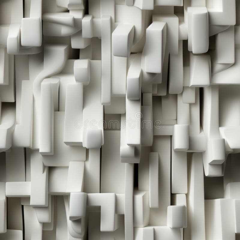 White Abstract 3D Background with Beveled Blocks Stock Illustration ...