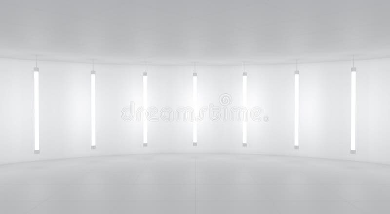 White Abstract 3d Background. Neon Light from Lamps. 3d Render Stock ...