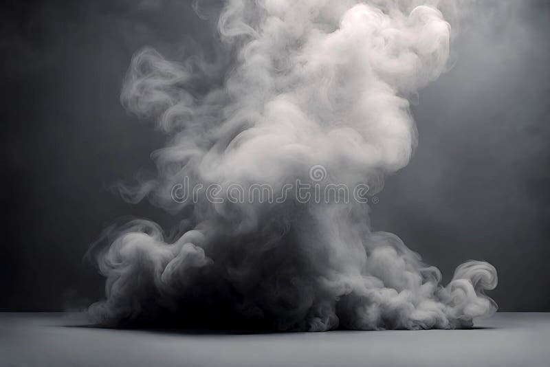 White Smoke Abstract on Dark Gray Background. Stock Illustration ...