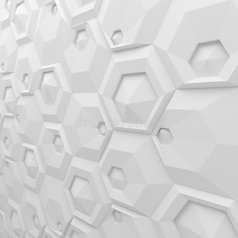 White Abstract Squares Backdrop. 3d Rendering Geometric Polygons Stock ...