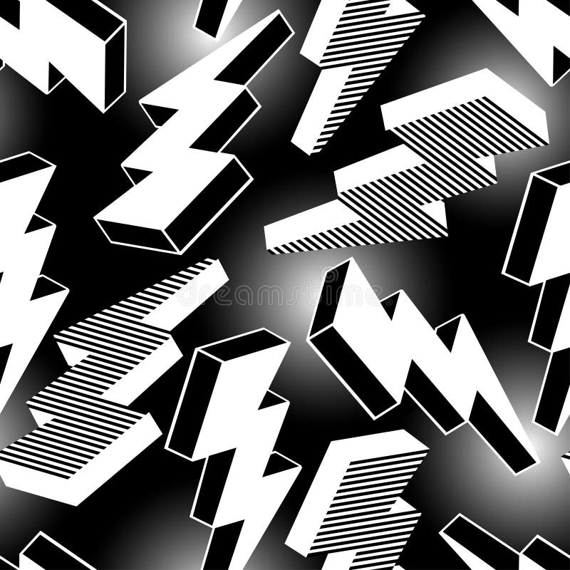 White Abstract Lightning Seamless Pattern Stock Vector - Illustration ...