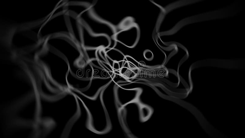 Abstract Smoke Lines Floating on Black Background. Motion Stock Video ...
