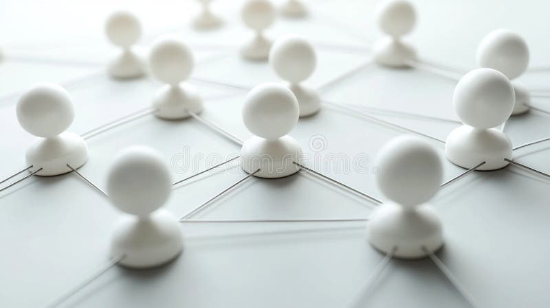 White Abstract Network Connection Global Business Teamwork People Link ...