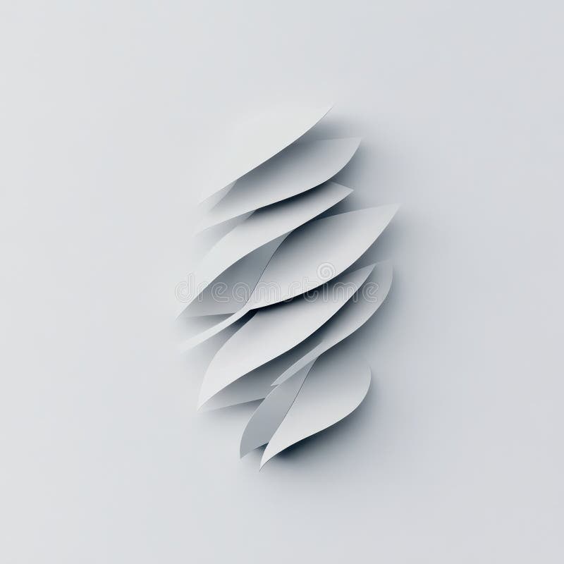 White Abstract Paper Design with Layered Shapes Stock Image - Image of ...