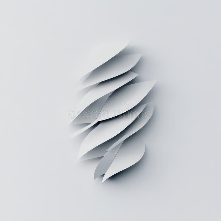 White Abstract Paper Design with Layered Shapes Stock Image - Image of ...