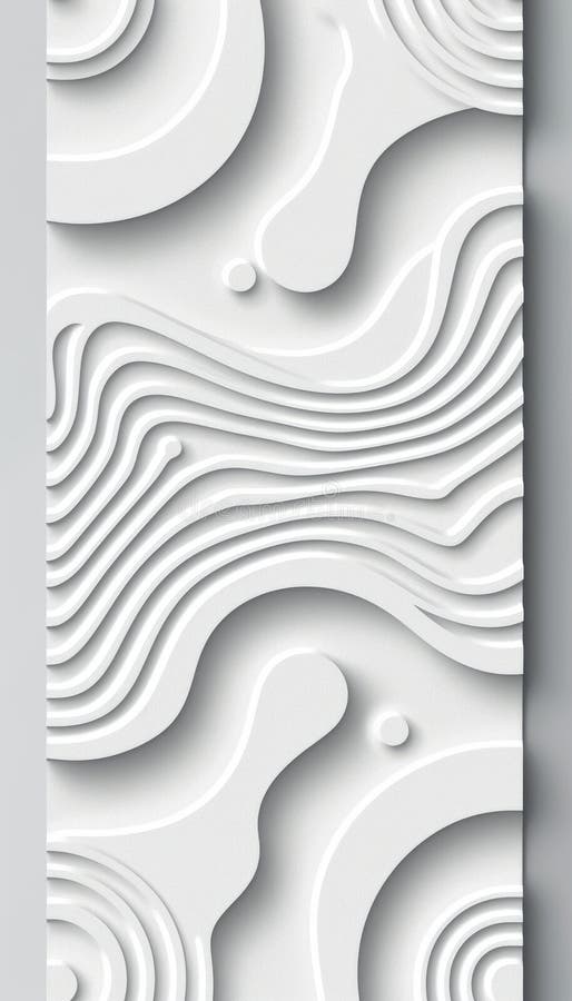 White Abstract Pattern, Seamless Texture, Futuristic Wavy Background ...