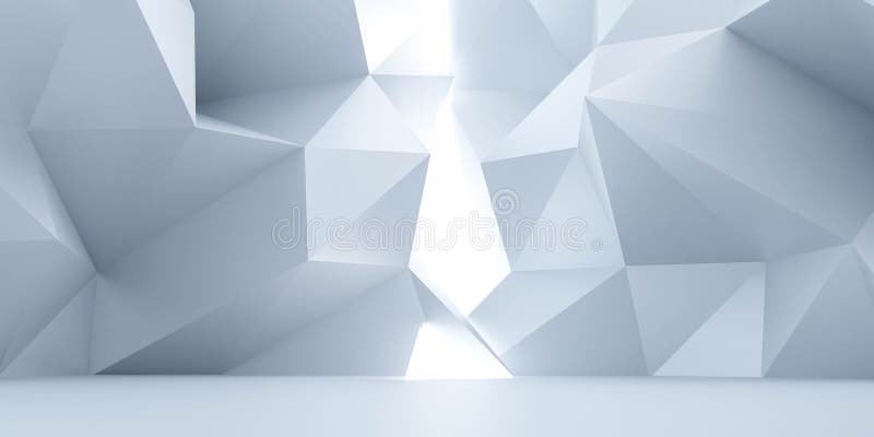 White Abstract Polygon Cube Style Modern Futuristic Architecture ...