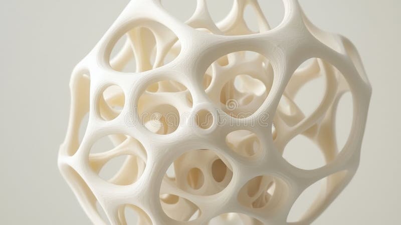 A White, Abstract Sculpture with a Complex, Organic Form. Stock Image ...