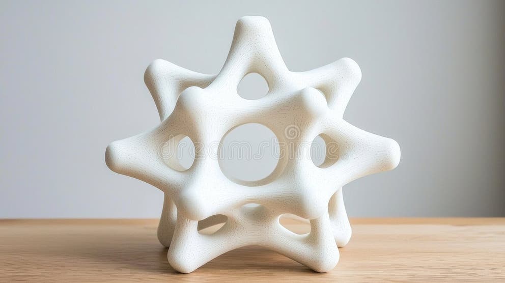 A White, Abstract Sculpture with a Complex, Organic Shape. Stock Photo ...