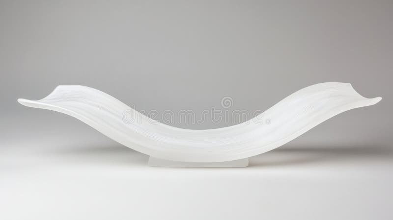 A White, Abstract Sculpture with a Wave-like Shape. Stock Photo - Image ...